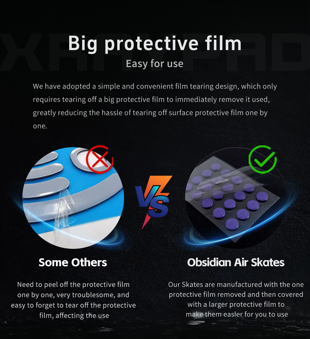 X-Raypad Obsidian Air DIY Mouse Skates Universal D6.5mm Dots – Quiet ...