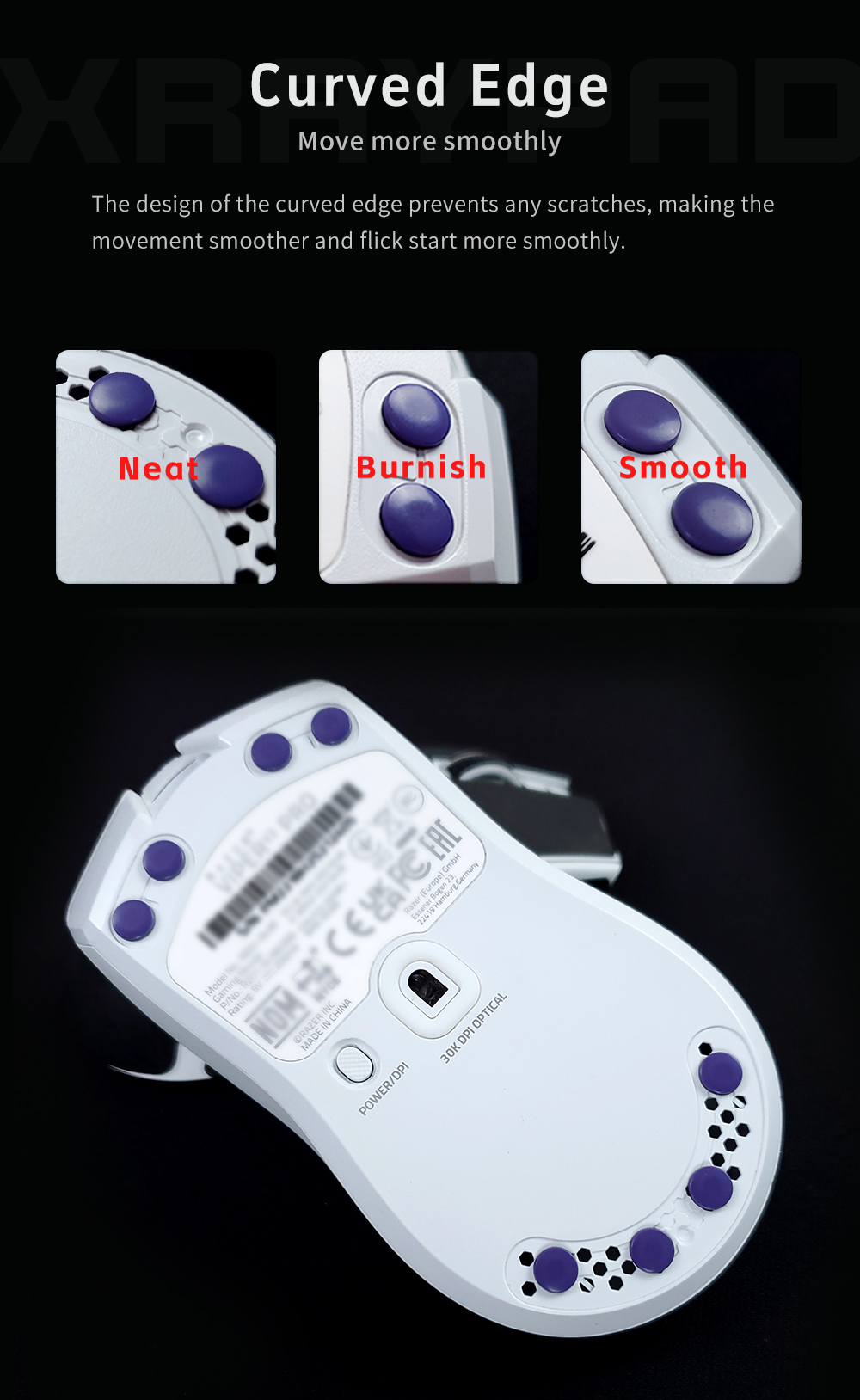 X-Raypad Obsidian Air DIY Mouse Skates Universal D6.5mm Dots – Quiet ...