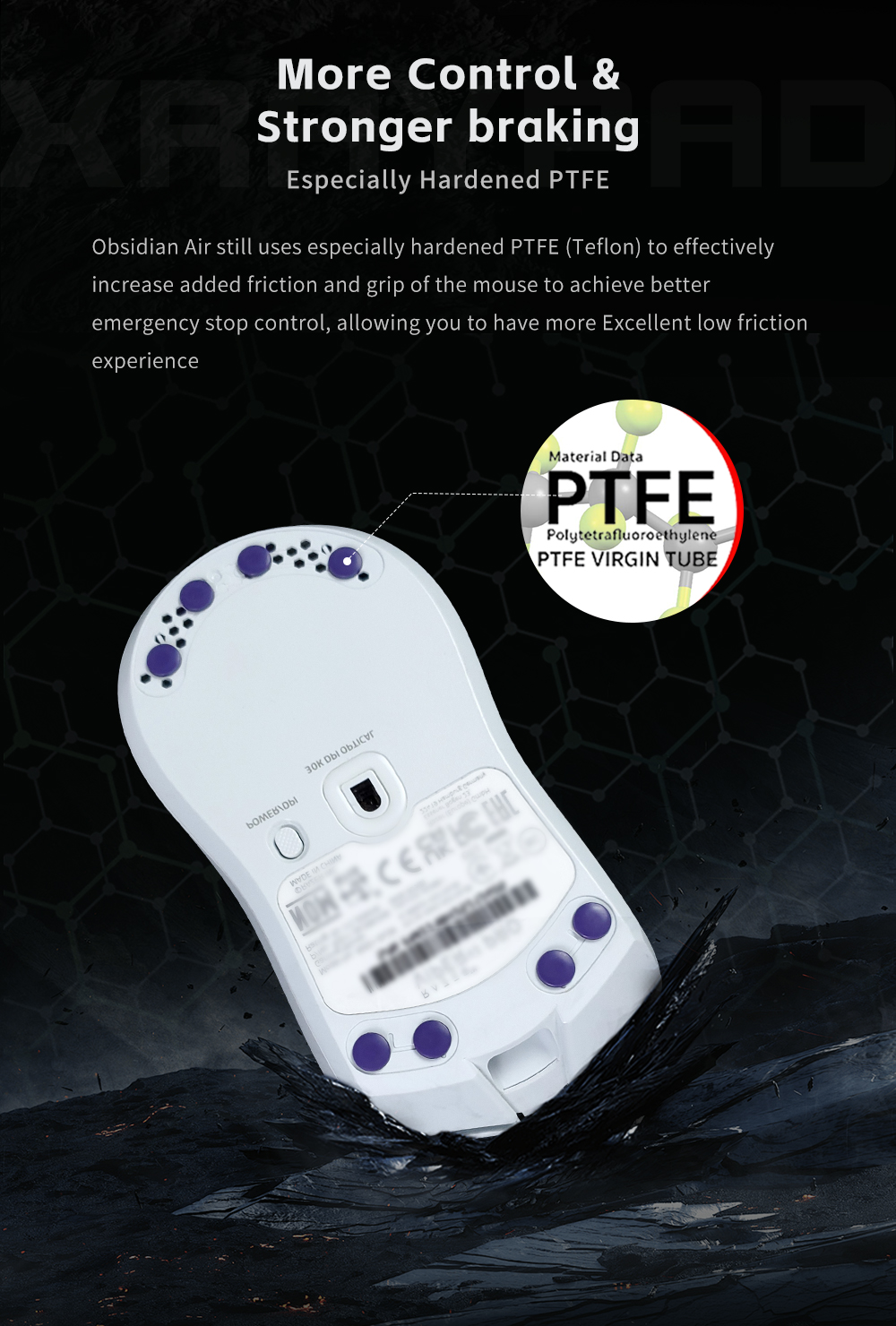 X-Raypad Obsidian Air DIY Mouse Skates Universal D6.5mm Dots – Quiet ...