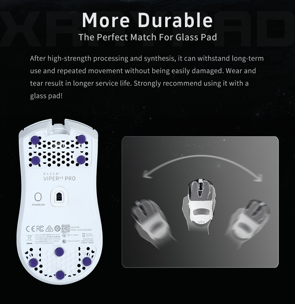 X-Raypad Obsidian Air DIY Mouse Skates Universal D6.5mm Dots – Quiet ...