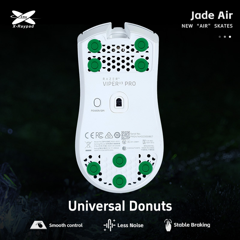 X-Raypad Jade Air Mouse Skates D9.5mm Universal Donuts – Quiet & Speed ...