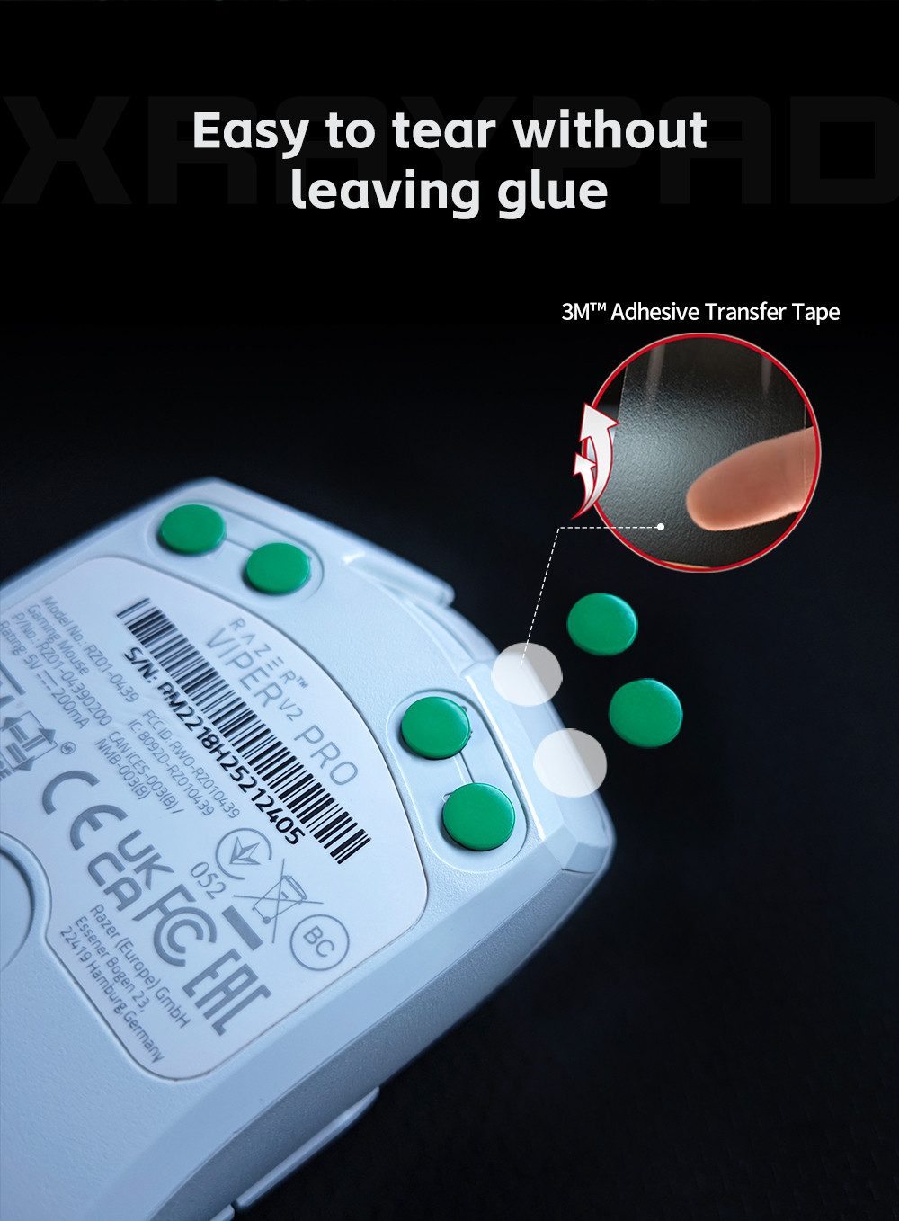 X-Raypad Jade Air DIY Mouse Skates D6.5mm Universal Dots-Quiet and ...