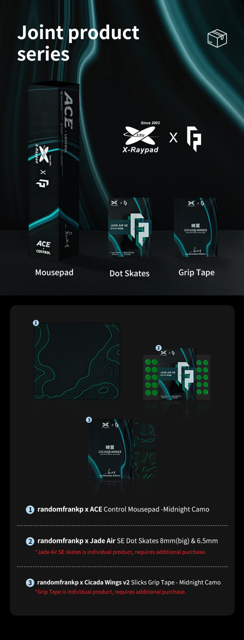 randomfrankp x X-Raypad Jade Air SE DIY Mouse Skates Universal Dots ...